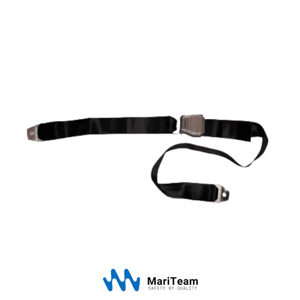 Lifeboat Static Seatbelt 2-Point Black – Marine Safety Restraint