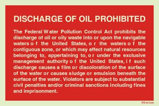 Discharge of oil - prohibition sign | MariTeam