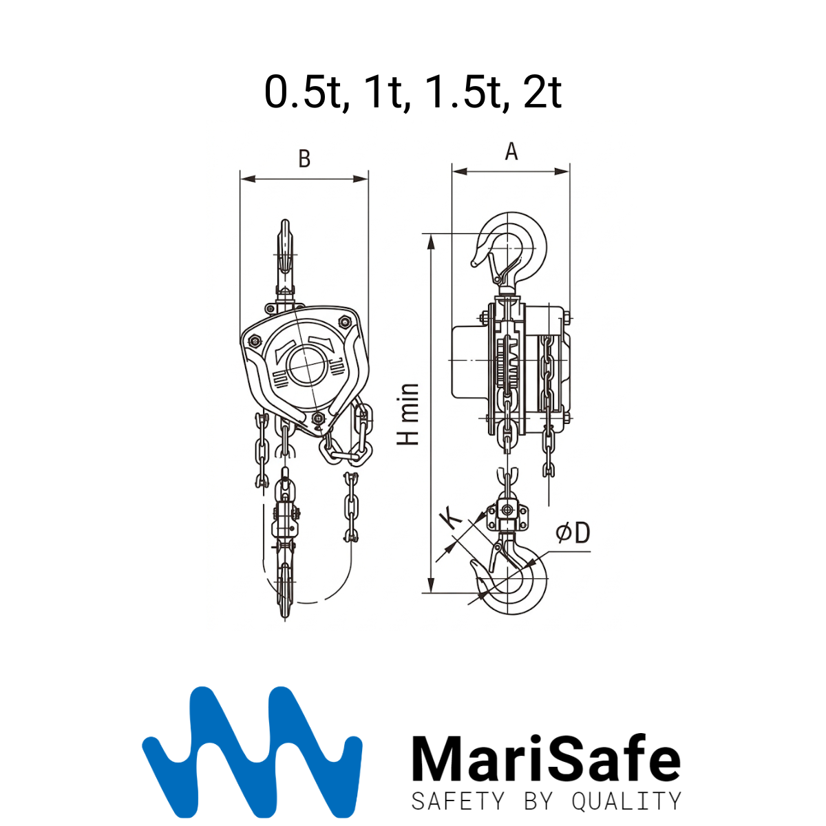 Chain Hoist 1 Ton | Manual lifting hoist | MariTeam
