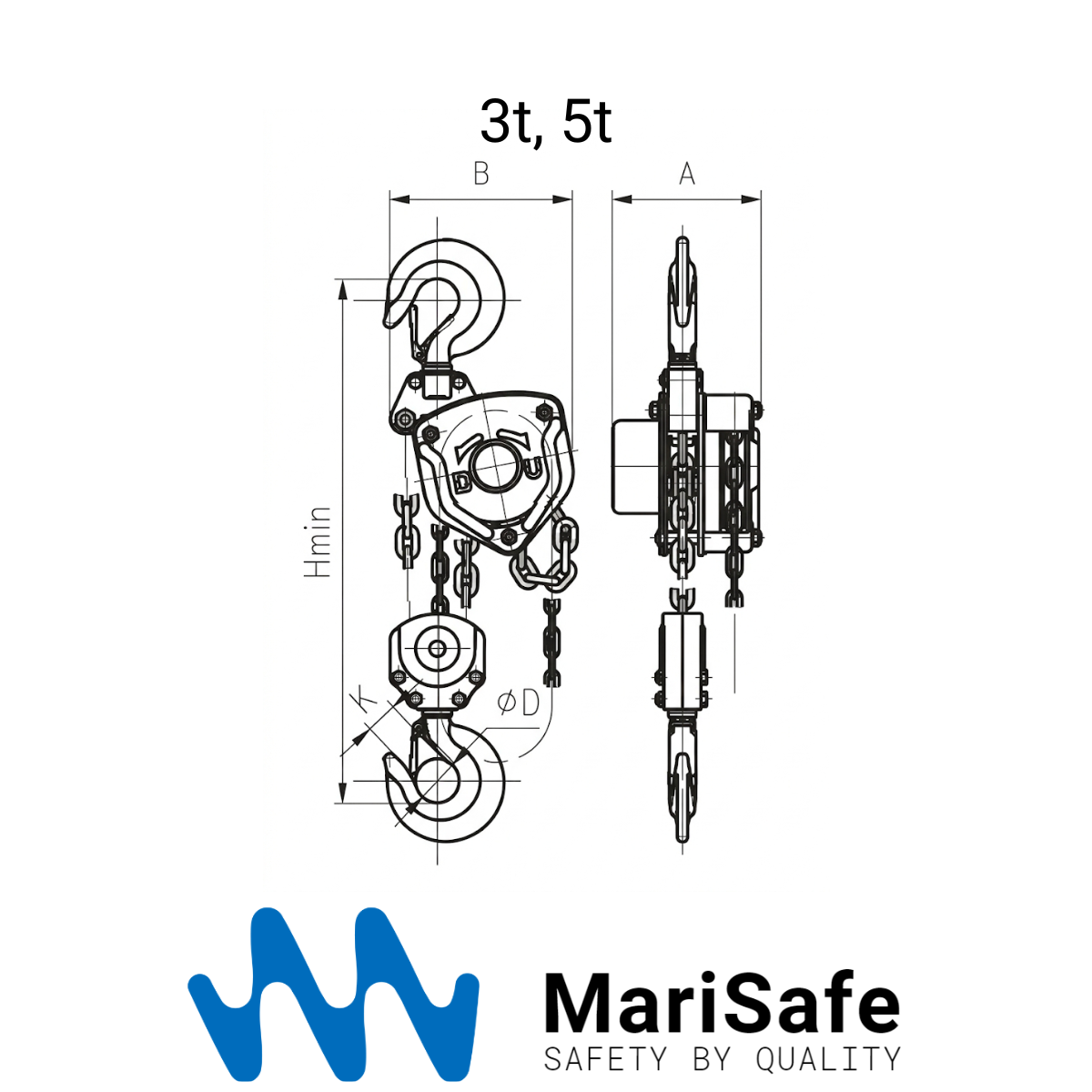 Chain Hoist 3 Ton | Manual lifting hoist | MariTeam